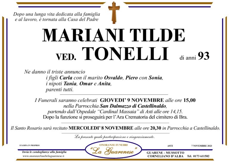 MARIANI TILDE ved. TONELLI – La Guarenese